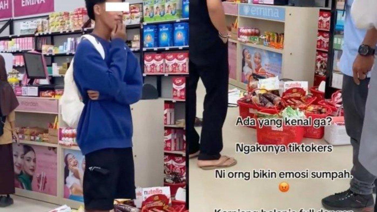 Fakta Viral Pemuda Ngaku TikToker Borong Belanjaan di Minimarket, Tak Bisa Bayar Malah Jaminkan ...