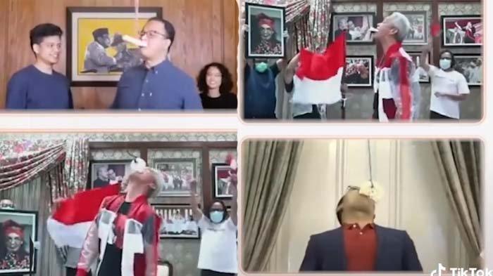 Lihat Aksi Anies Baswedan, Ganjar Pranowo, dan Ridwan Kamil Lomba Makan Kerupuk, Ini Pemenangnya ...