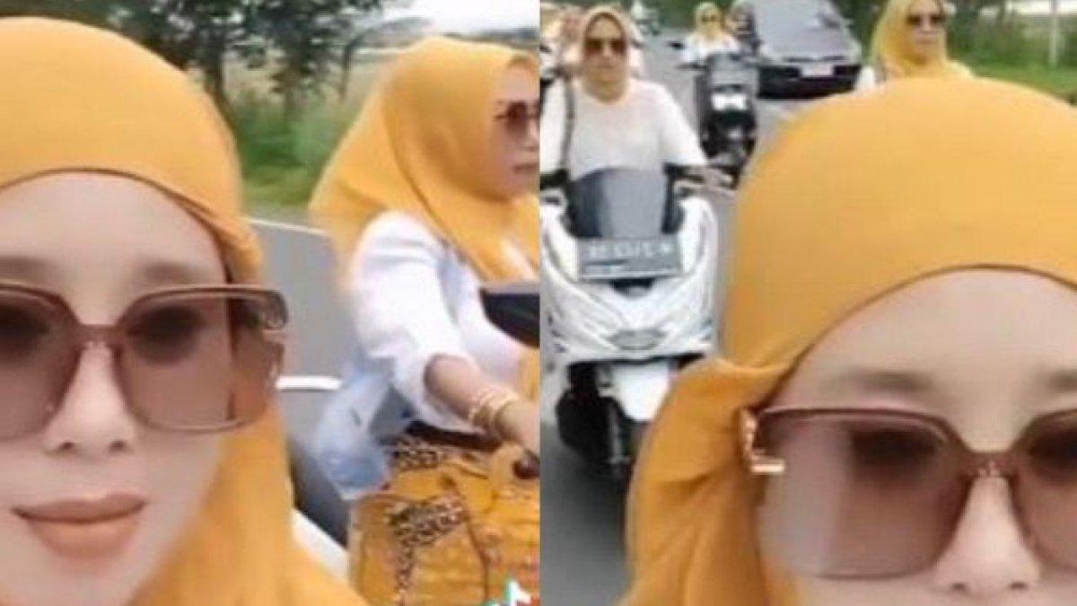Viral Video Puluhan Emak-emak Jilbab Kuning Konvoi Tanpa Helm di Jalan Raya, Ujungnya Kena ...