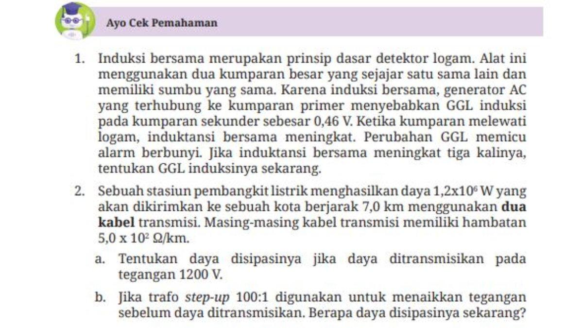 Kunci Jawaban Buku Fisika Kelas 12 SMA/MA Bab 3: Ayo Cek Pemahaman Halaman 70 - Tribun Wow