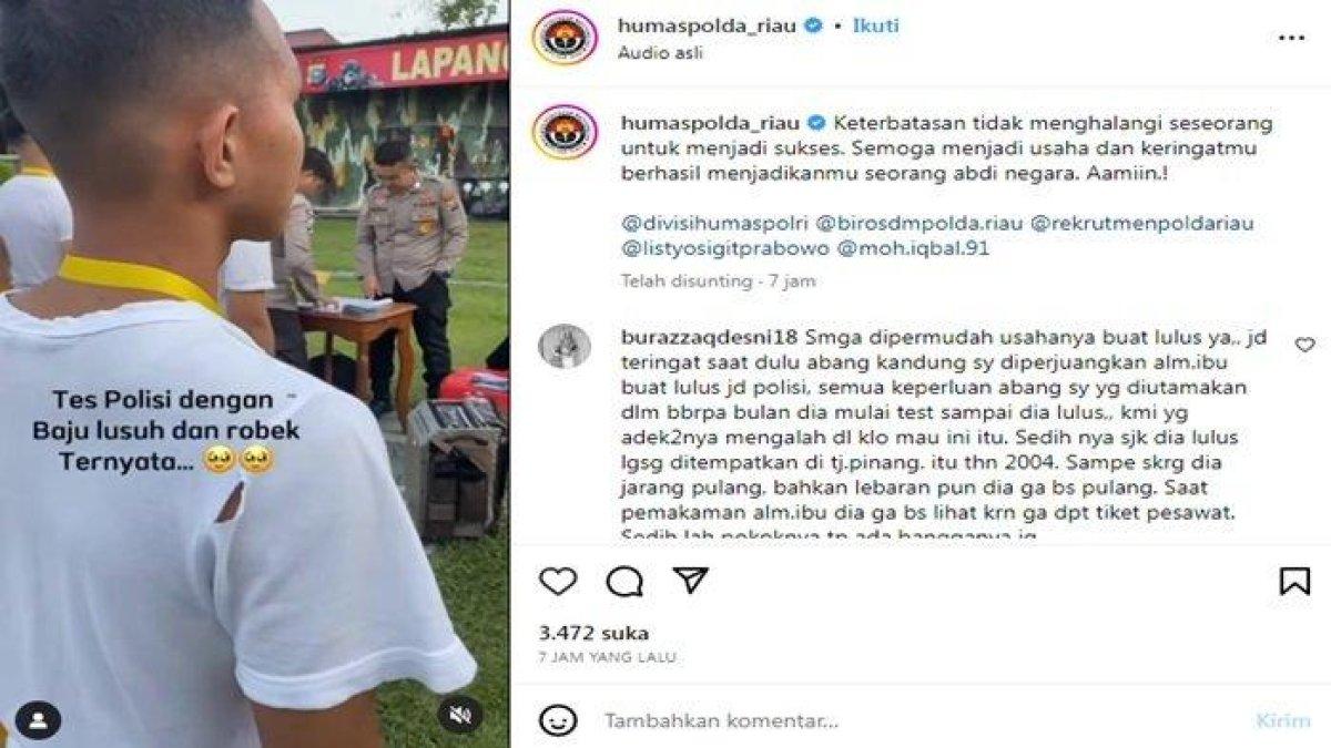 Viral Kisah Haru Pria Pakai Kaus Lusuh dan Bolong saat Seleksi Polri, Ngaku Tak Punya Uang ...