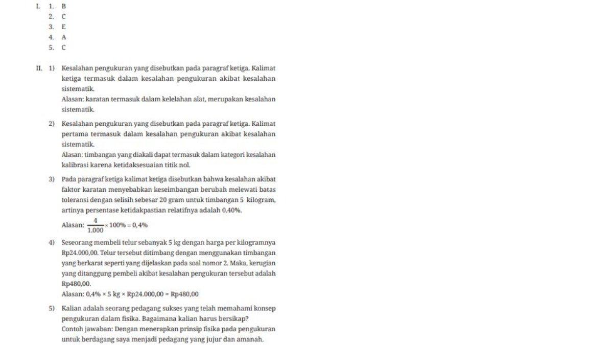 Kunci Jawaban Ilmu Pengetahuan Alam Kelas 10 SMA/MA Bab 1: Ayo Cek Pemahaman Halaman 35 36 37 38 ...