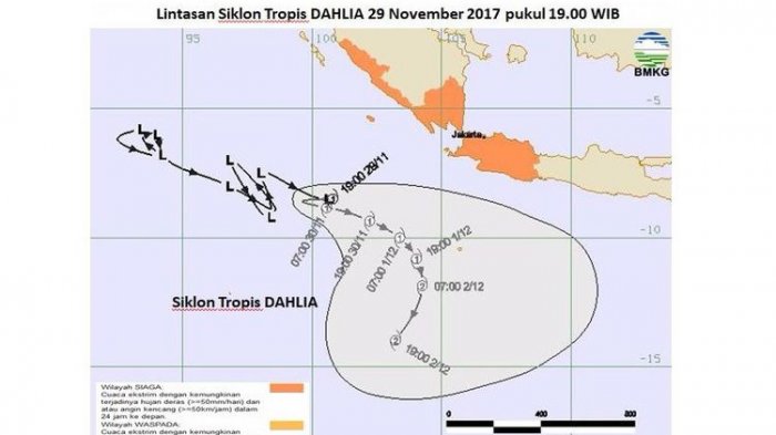 Setelah Siklon Tropis Cempaka, Kini Muncul Badai Dahlia, Begini ... Setelah Siklon Tropis Cempaka, Kini Muncul Badai Dahlia, Begini ...