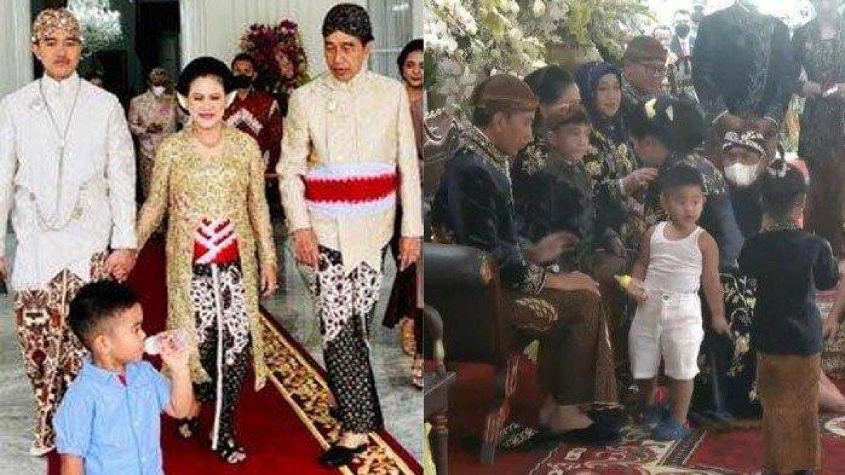 Aksi Gemas Cucu Jokowi Panembahan Al Nahyan Nasution, Tampil Beda Pakai Singlet sambil Minum ...