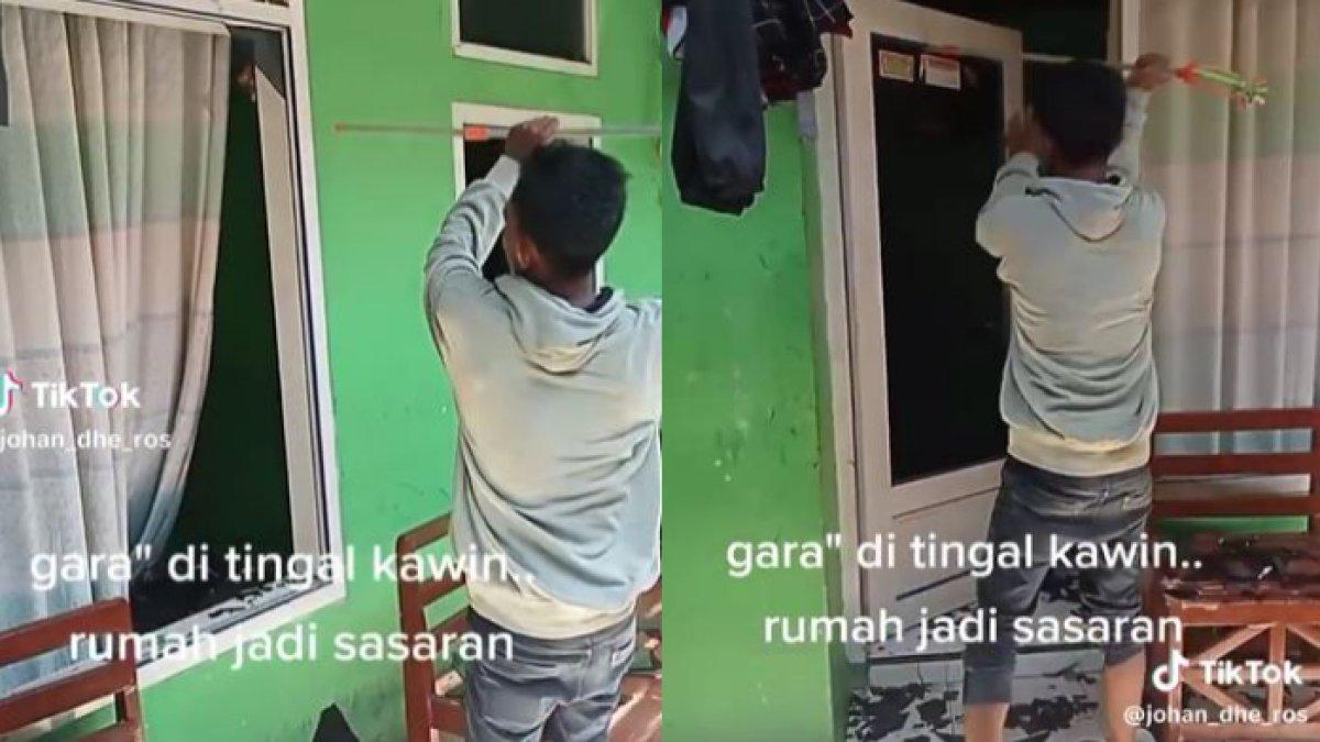 Diduga Sakit Hati Ditinggal Nikah Kekasih, Pria Mengamuk Hancurkan Rumah, Videonya Viral ...