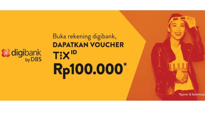 Promo Voucher Tiket Bioskop TIX ID Rp 100 Ribu dengan Buka Rekening ...