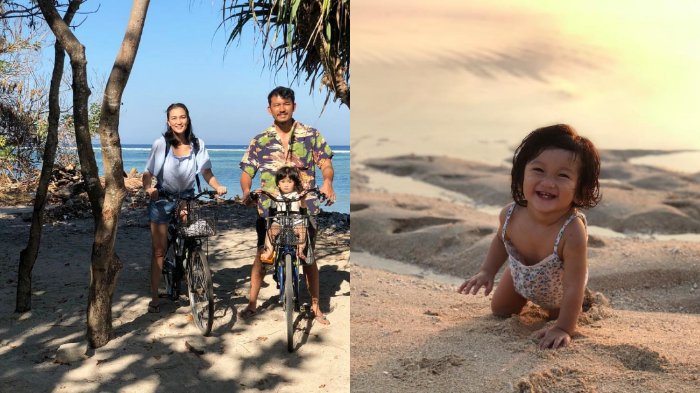 7 Potret Menggemaskan Anak Rio Dewanto saat Berkenalan dengan Pasir ...