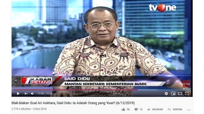Said Didu Sebut Eks Dirut Garuda Indonesia Ari Askhara sebagai Orang ...